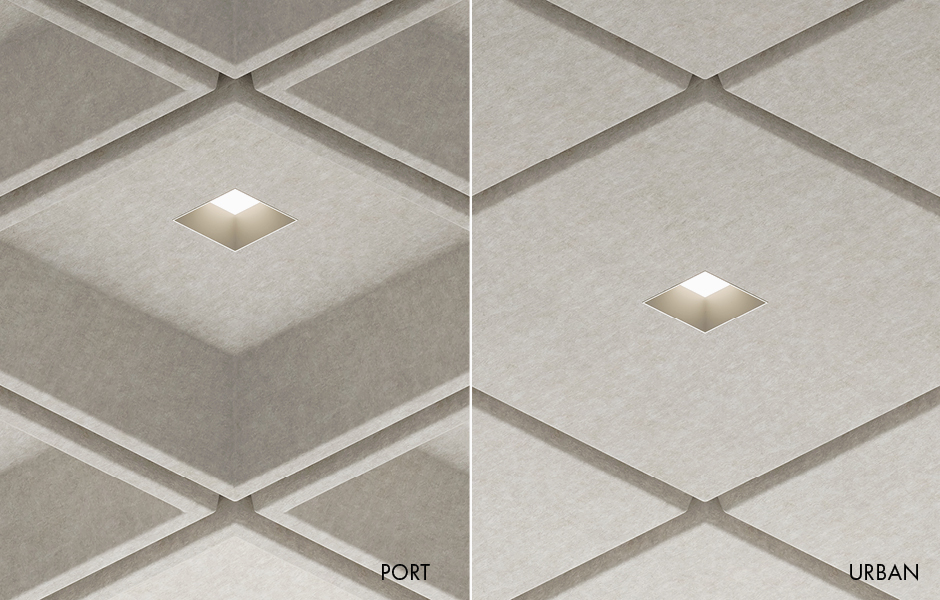 3" Square LED Downlights for Turf Acoustical Ceiling Tiles | BeveLED ...